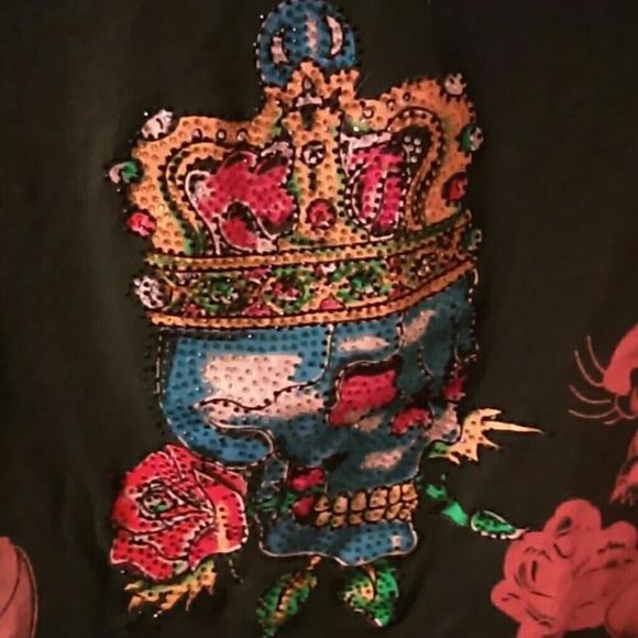 Ed Hardy | Tops | Ed Hardy Rhinestone Shirt | Poshmark